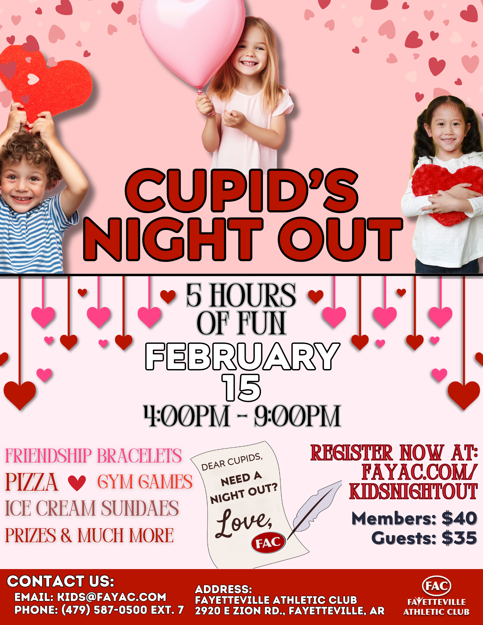 Cupids Night Out Registration Form - Fayetteville Athletic Club